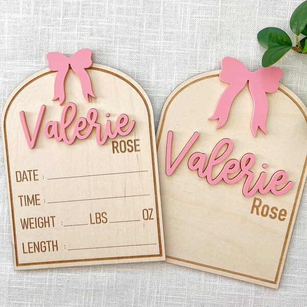 Pink Bow Name Sign - Etsy