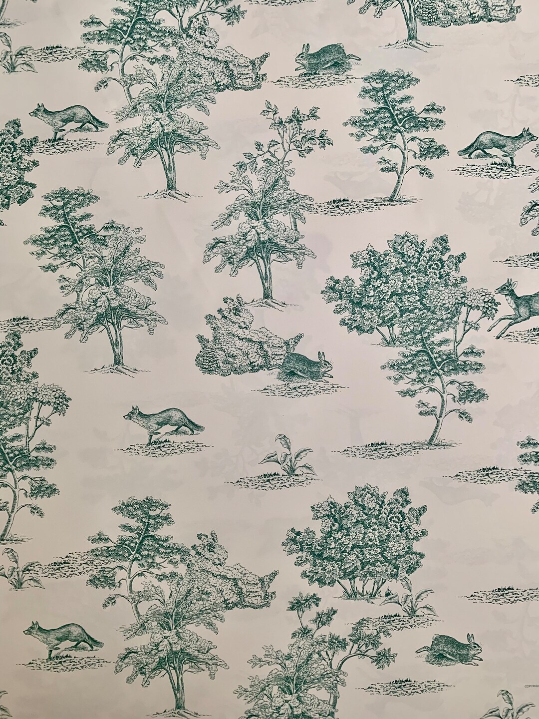 Toile De Jouy Wrapping Paper, French Green Wrapping Paper 3 Sheets,6 ...