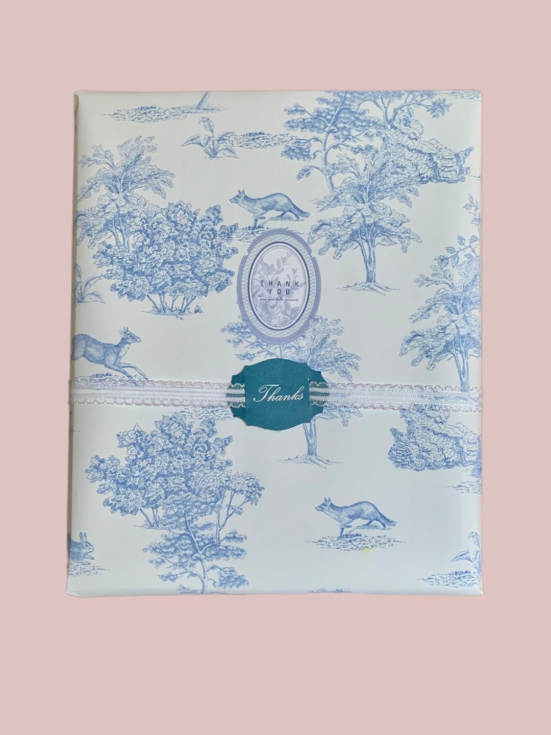 Toile De Jouy Wrapping Paper, French Blue Wrapping Paper 3 Sheets,6 ...