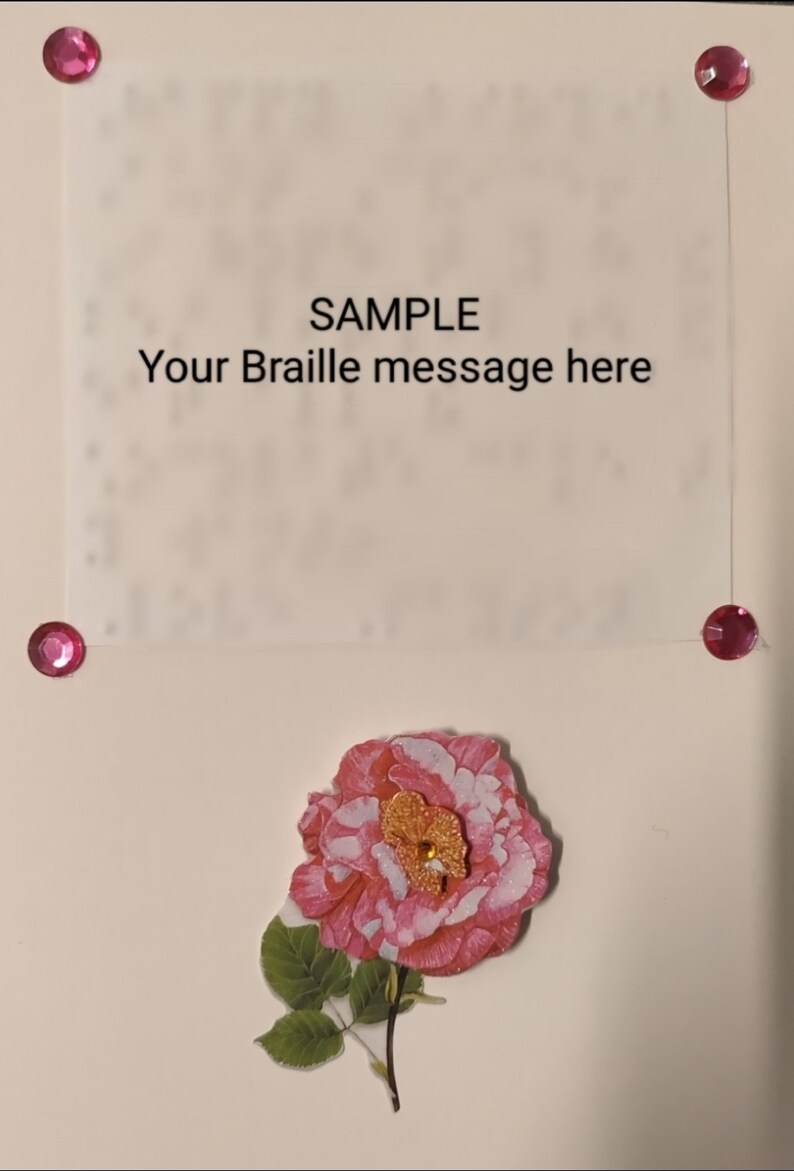 Tactile Braille Card for the Blind With Personalised Message - Etsy