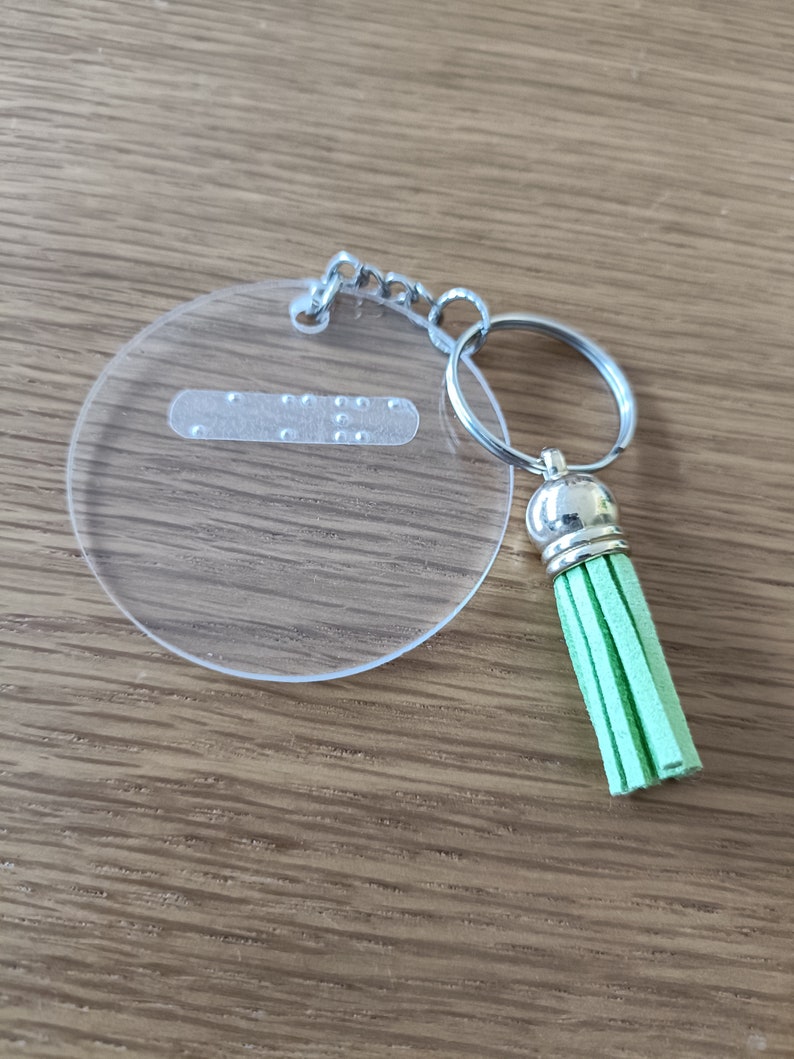 Braille Labelled Keyring and Bag Tag for Names and Initials for the ...