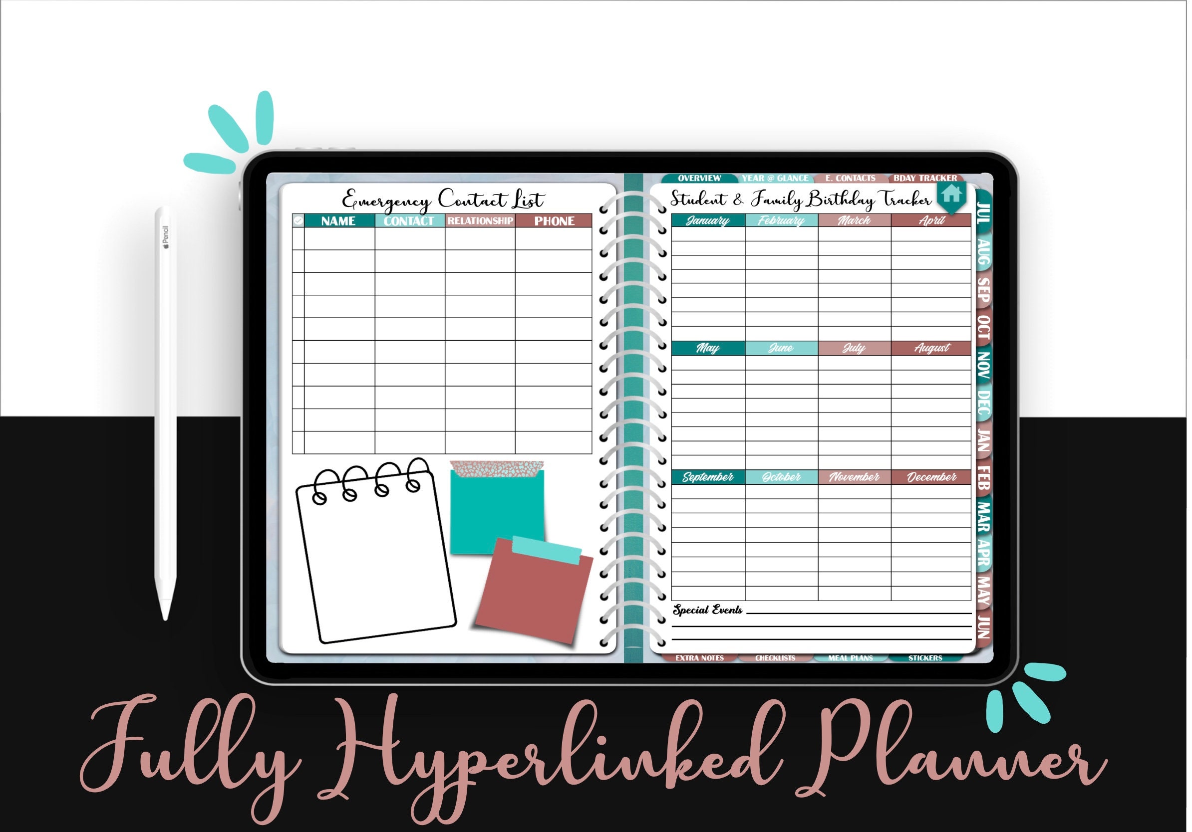2022-2023 Digital Teacher Planner, Homeschool Planner Printable ...