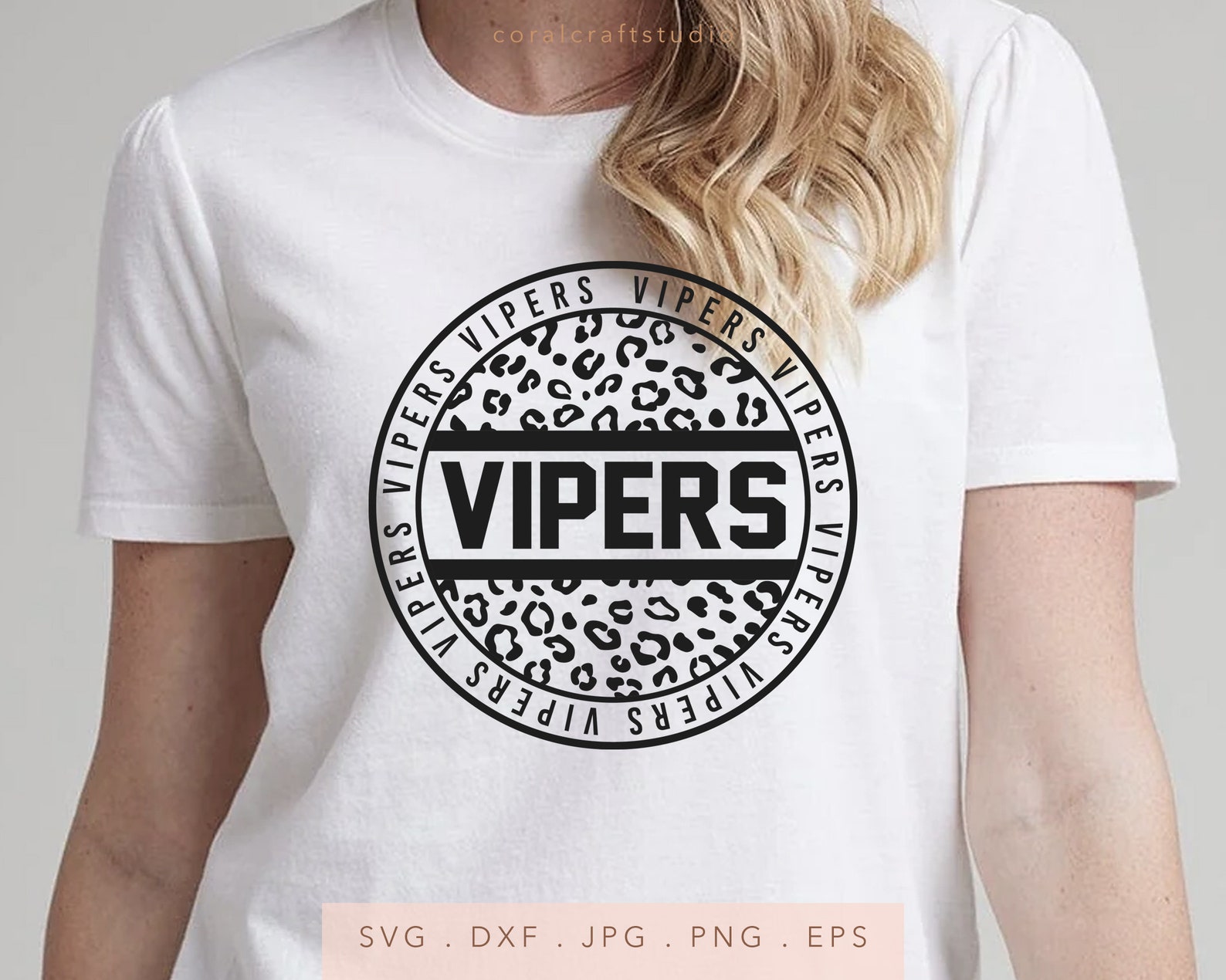 Vipers Leopard Print SVG PNG DXF Jpg Eps, Vipers School Mascot Svg ...