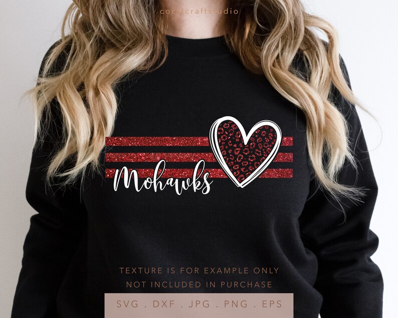 Mohawks Leopard Heart SVG, School Mascot Cut File (digital Download) - Etsy