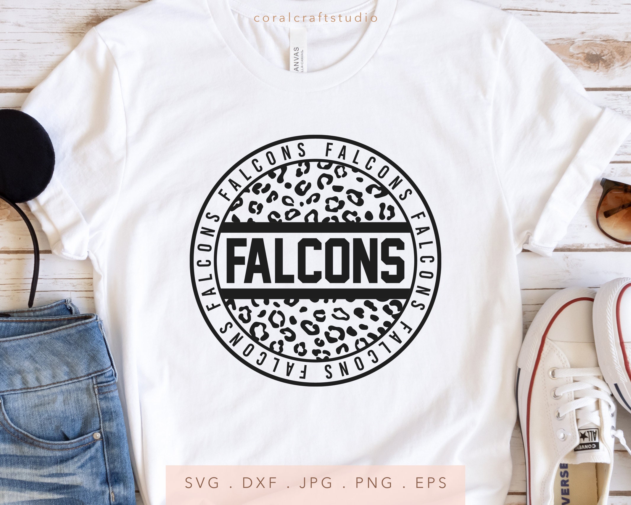 Falcons Leopard Print SVG PNG DXF Jpg Eps Falcons School - Etsy