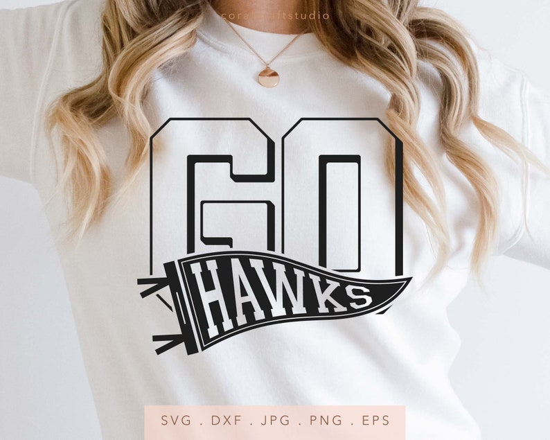Go Hawks Pennant SVG, School Spirit Cut File (digital Download) - Etsy