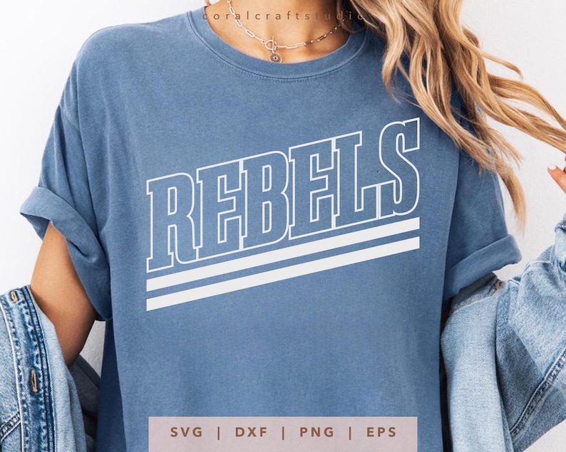 Rebels Mascot SVG Varsity Retro School Spirit Shirt Design Cricut File ...