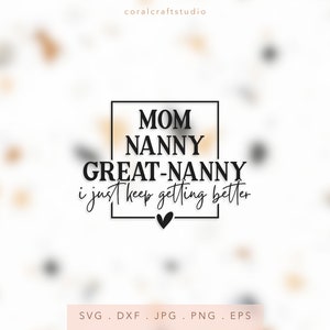 Mom Nanny Great Nanny SVG DTF PNG Jpg Eps, Sweatshirt Gift for Nanny ...