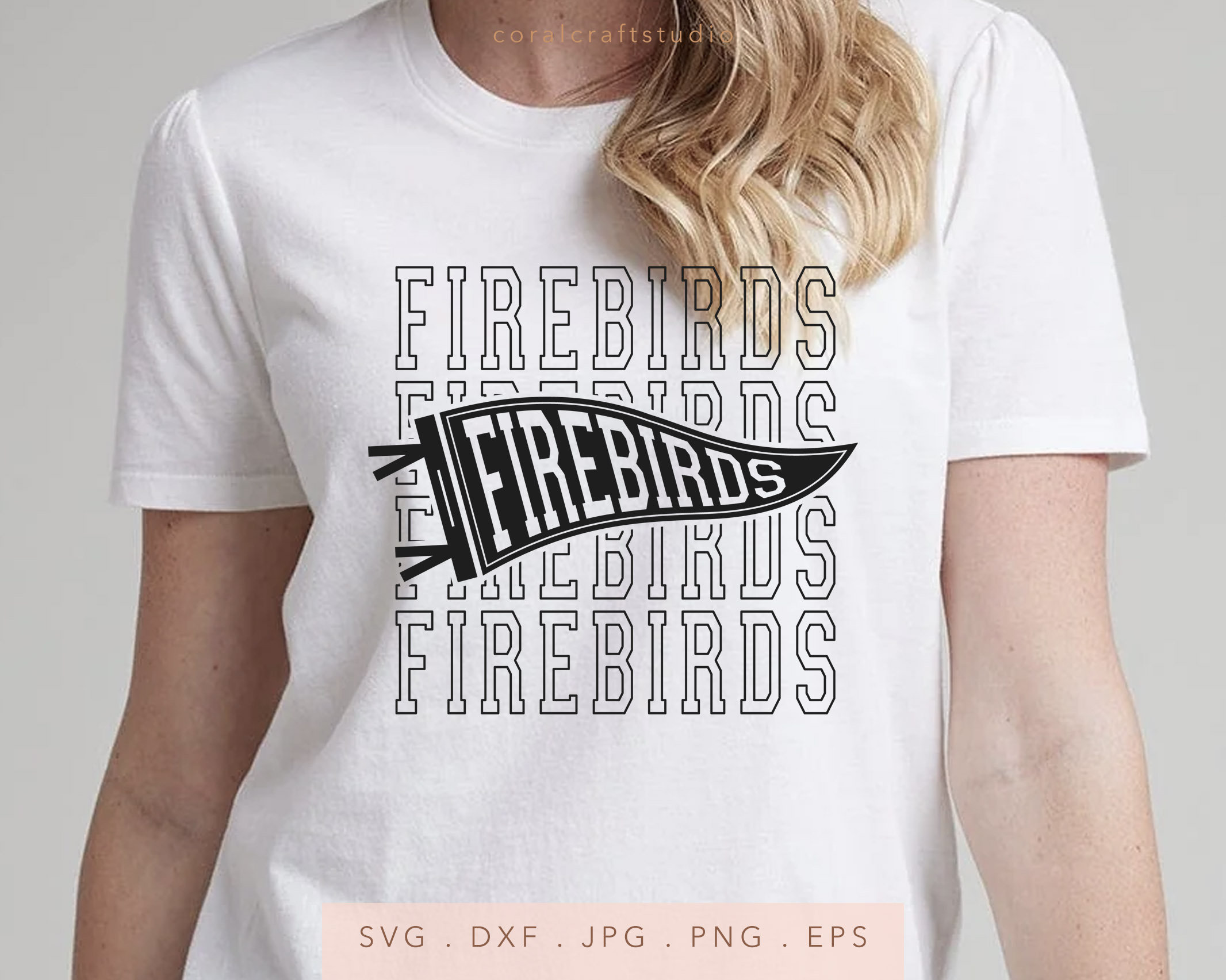 Firebirds Stacked Varsity Letters SVG PNG DXF Jpg Eps - Etsy