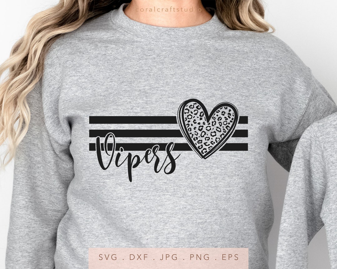 Vipers Heart Leopard SVG PNG DXF Jpg Eps, Vipers School Mascot Svg ...