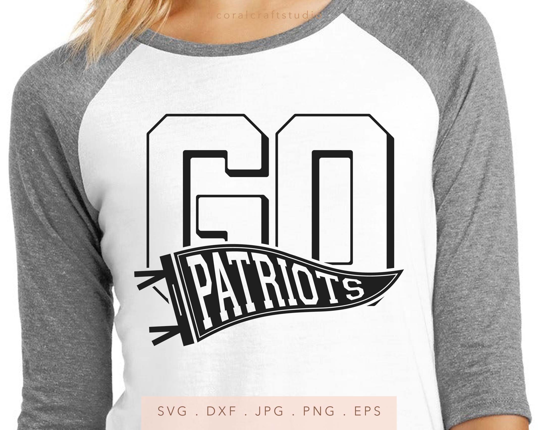 GO Patriots Pennant SVG DXF Jpg Png Eps, Patriots Mascot School Sport ...