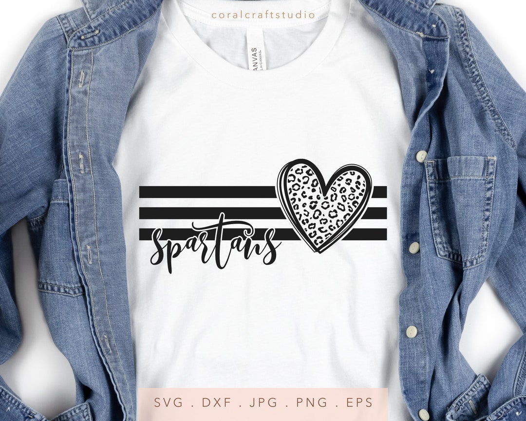 Spartans Heart Leopard SVG PNG DXF Jpg Eps, Spartans School Mascot Svg ...