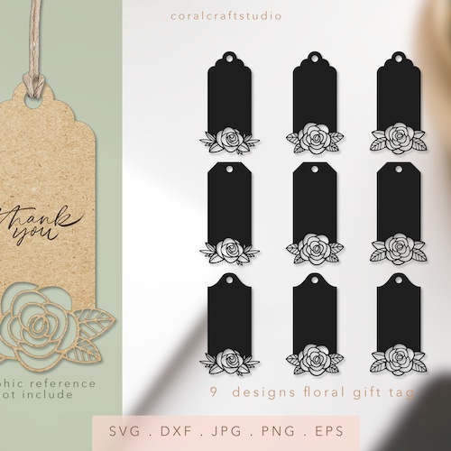 Flower Gift Tag SVG Hang Tag Svg Label Tag Svg Tags Bundle - Etsy