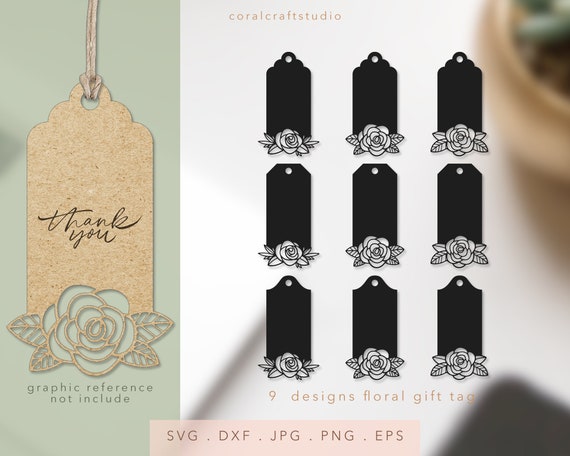 Flower Gift Tag SVG Hang Tag Svg Label Tag Svg Tags Bundle | Etsy