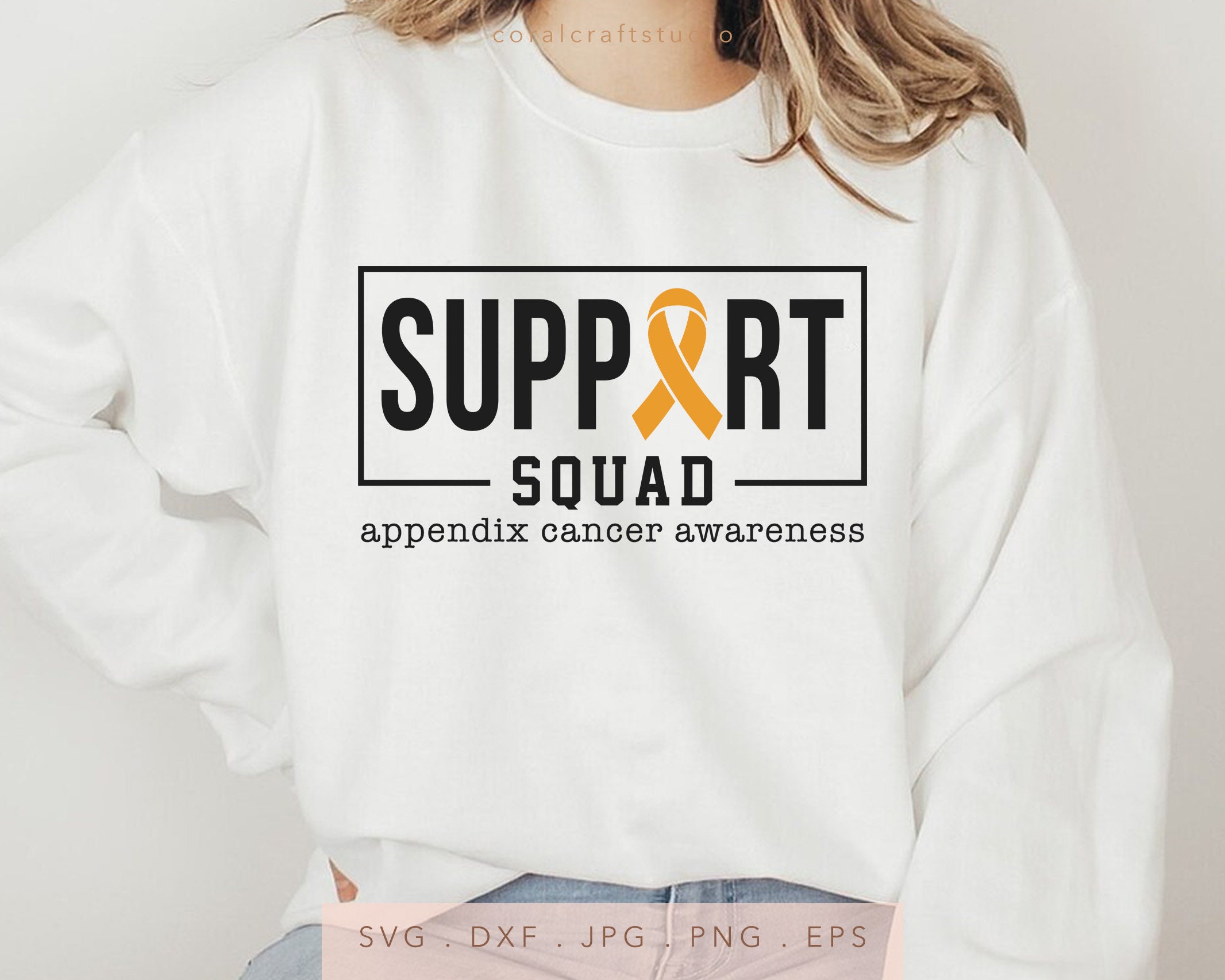 Appendix Cancer Support Squad SVG DTF PNG Jpg Eps, Appendix Cancer ...
