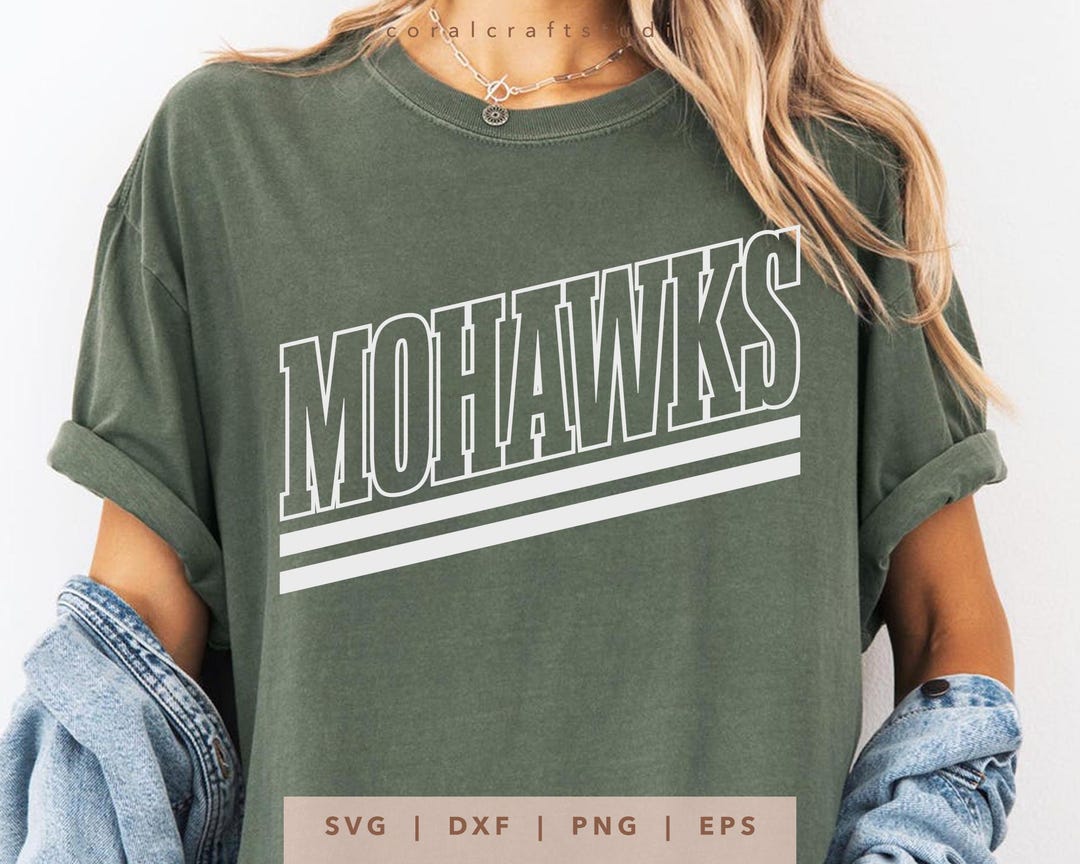 Mohawks Mascot SVG Varsity Retro School Spirit Shirt Design Cricut File ...
