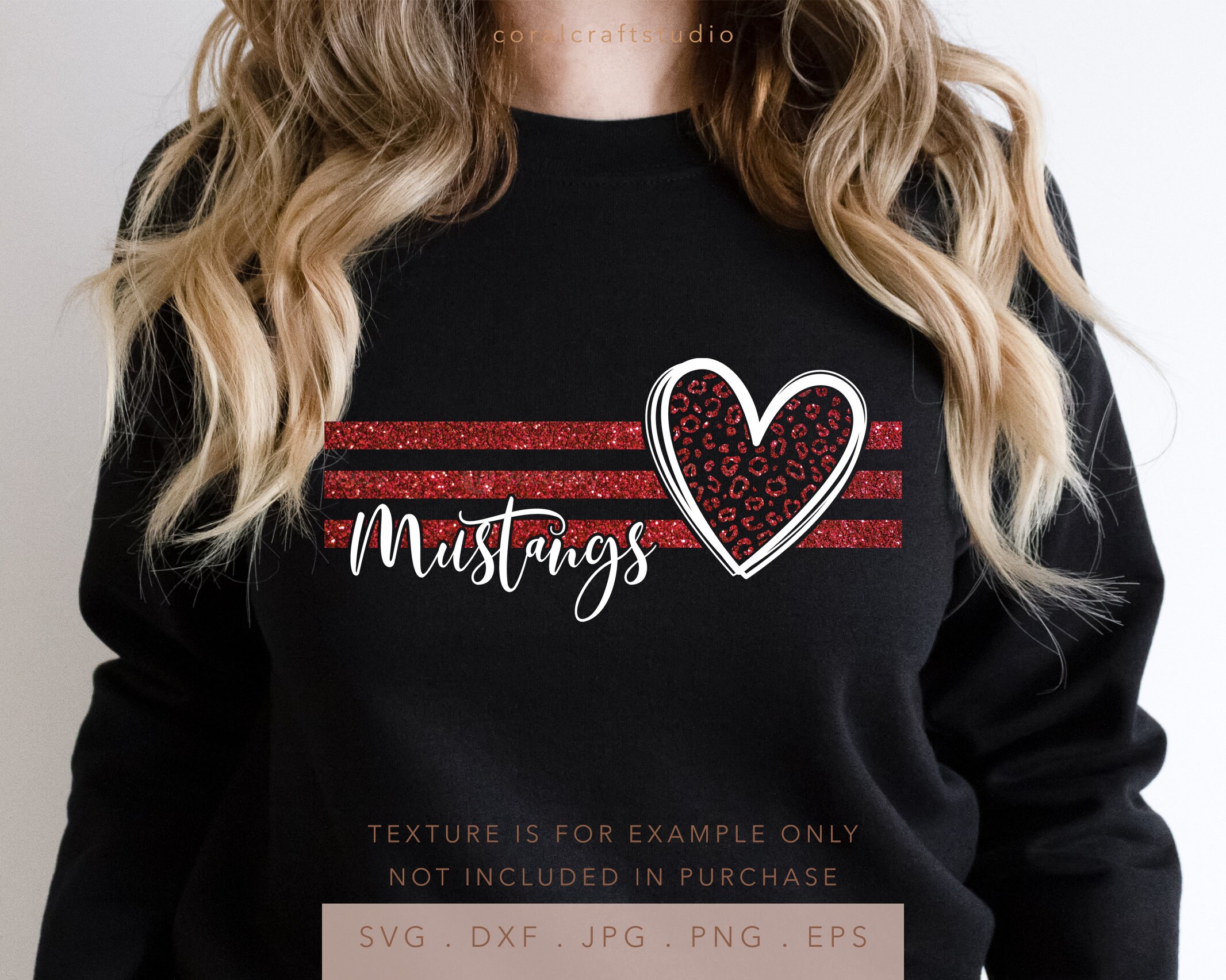 Mustangs Heart Leopard SVG PNG DXF Jpg Eps, Mustangs School Mascot Svg ...