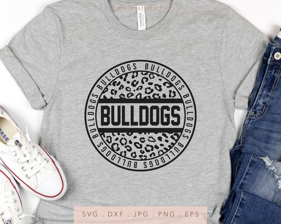 Bulldogs Leopard Print SVG PNG DXF Jpg Eps, Bulldogs School Mascot Svg ...