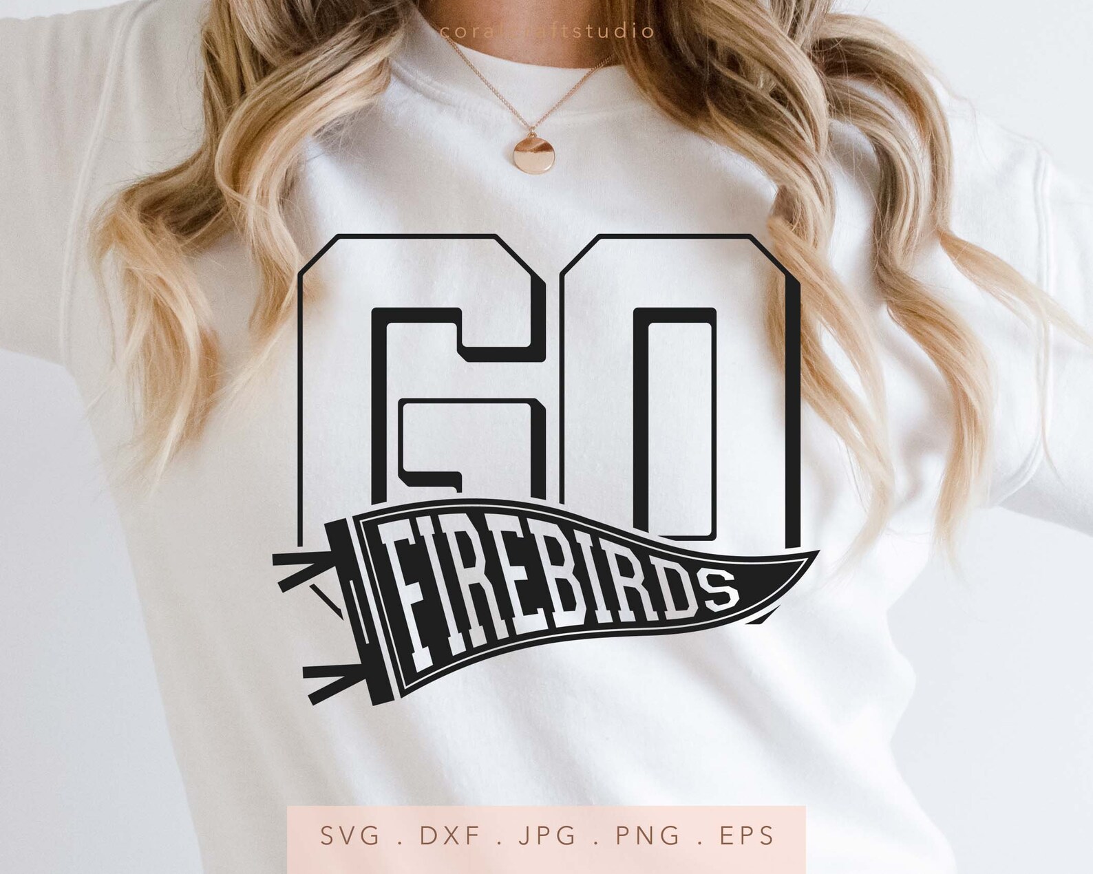 GO Firebirds Pennant SVG DXF Jpg Png Eps, Firebirds Mascot School Sport ...