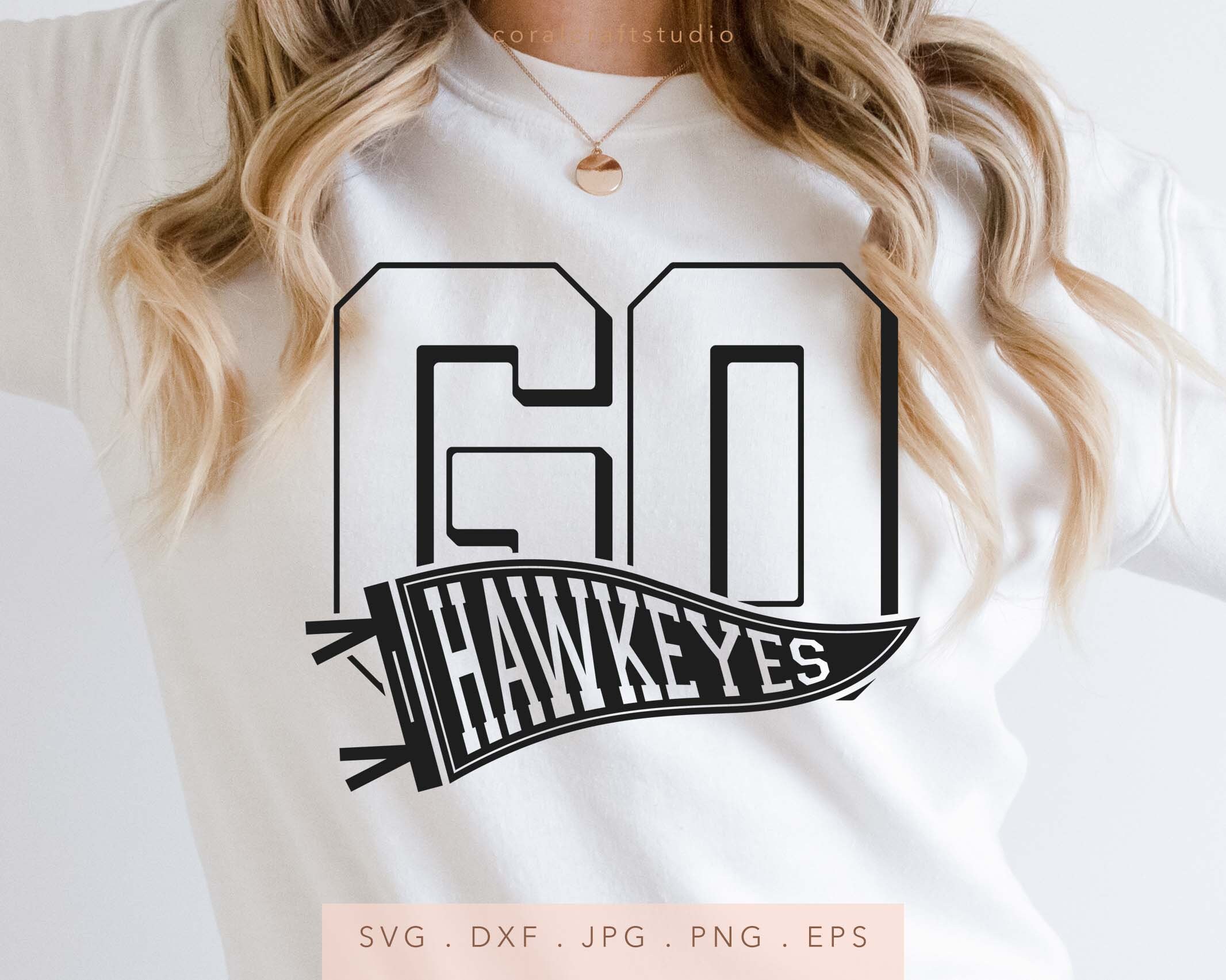 GO Hawkeyes Pennant SVG DXF Jpg Png Eps Hawkeyes Mascot - Etsy