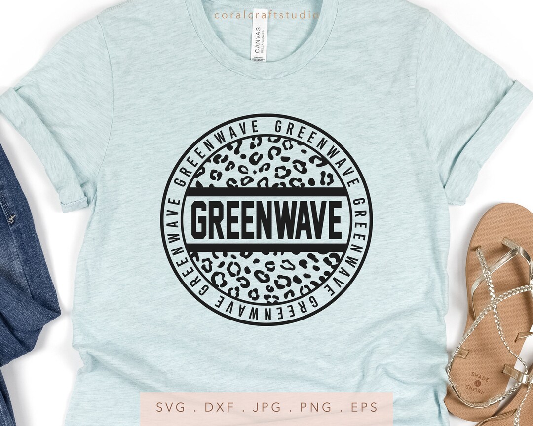 Greenwave Leopard Print SVG, School Mascot, Team Spirit (digital Files ...