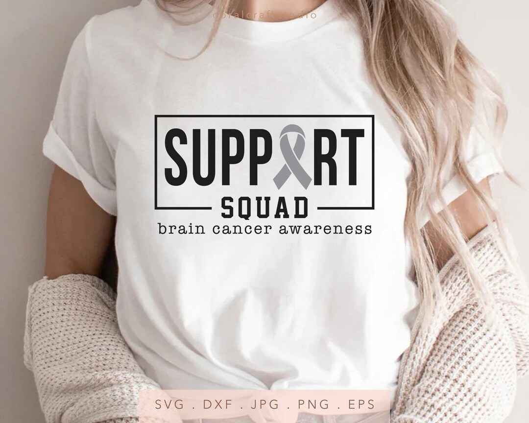 Brain Cancer Support Squad SVG DTF PNG Jpg Eps, Brain Cancer Awareness ...