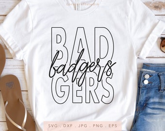 GO Badgers Pennant SVG DXF Jpg Png Eps, Badgers Mascot School Sport Svg ...