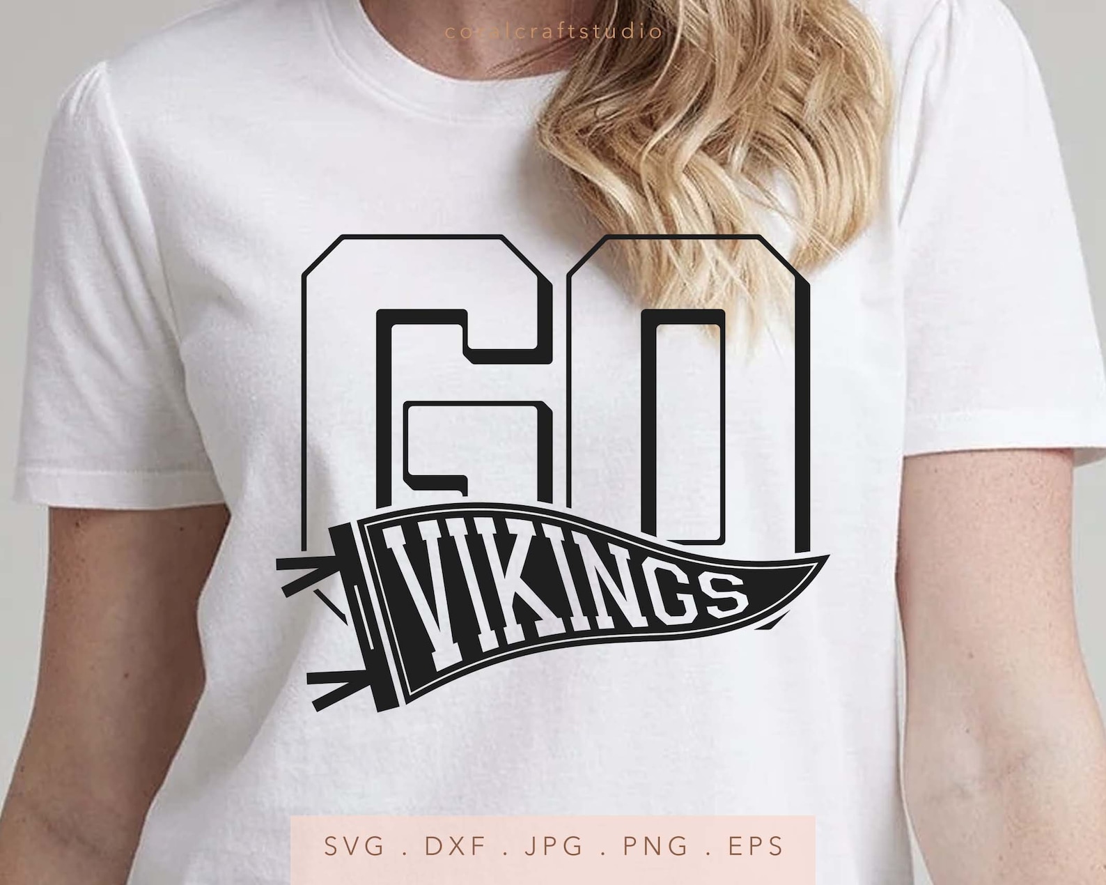 GO Vikings Pennant SVG DXF Jpg Png Eps, Vikings Mascot School Sport Svg ...