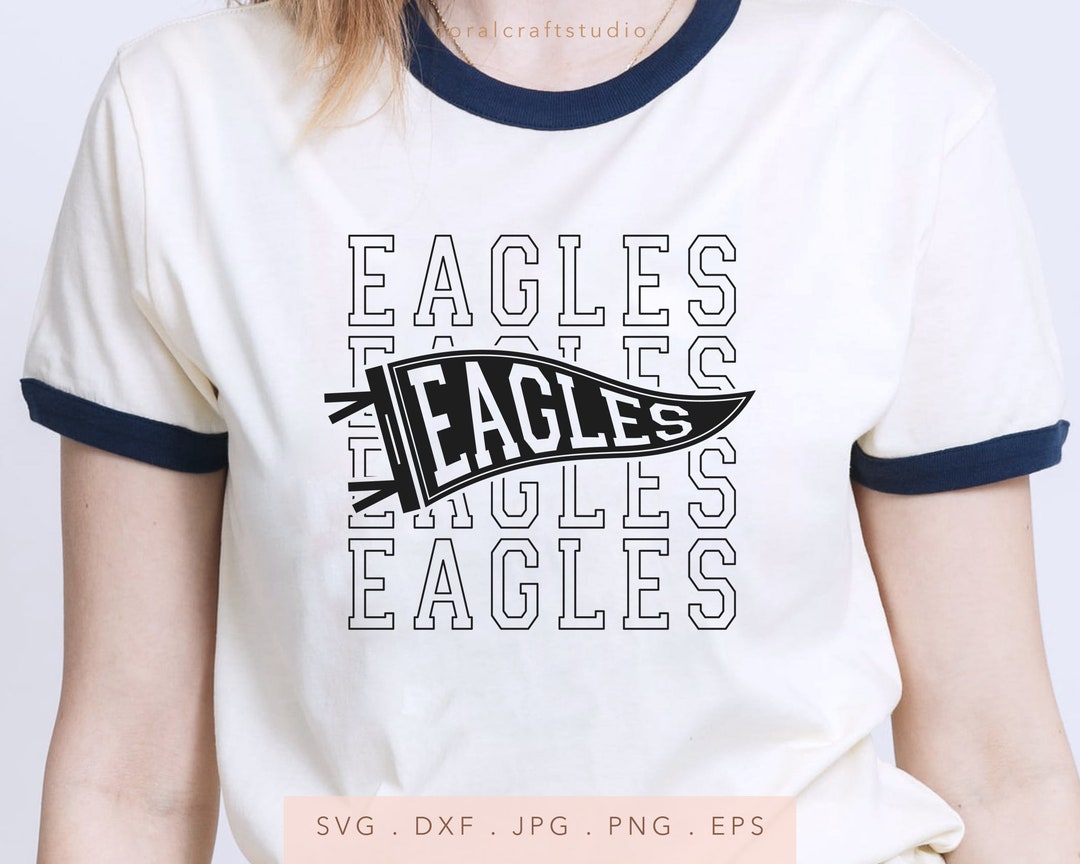 Eagles Stacked Varsity Letters SVG PNG DXF Jpg Eps, Eagles Pennant Svg ...