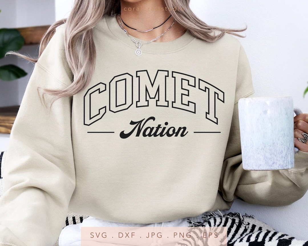 Comet Nation SVG, PNG, Jpg, Dxf, Eps, Comets Sublimation, Comets Game Day School Sport Cut File ...
