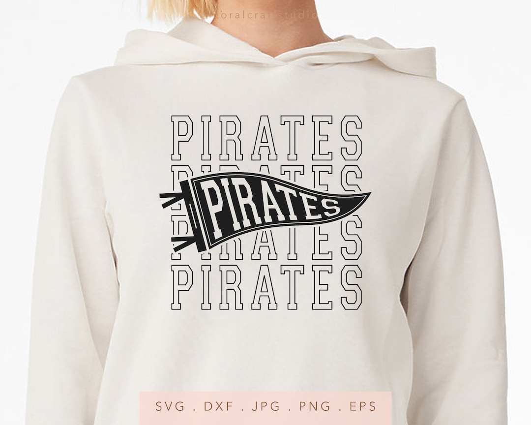 Pirates Stacked Varsity Letters SVG PNG DXF Jpg Eps, Pirates Pennant ...