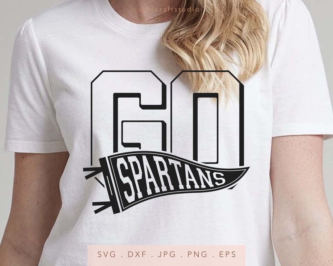 GO Spartans Pennant SVG DXF Jpg Png Eps, Spartans Mascot School Sport ...