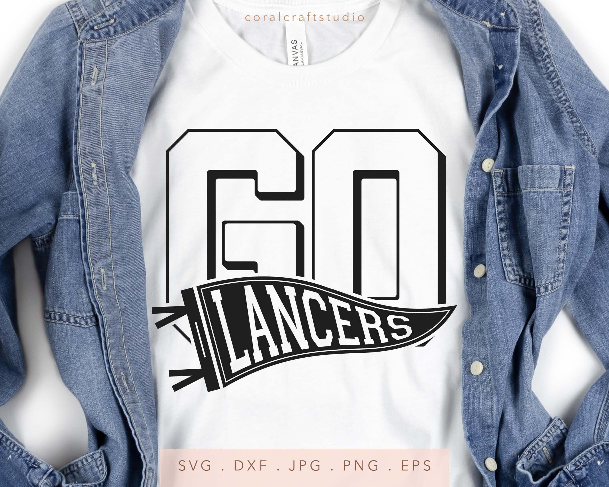 GO Lancers Pennant SVG DXF Jpg Png Eps, Lancers Mascot School Sport Svg ...