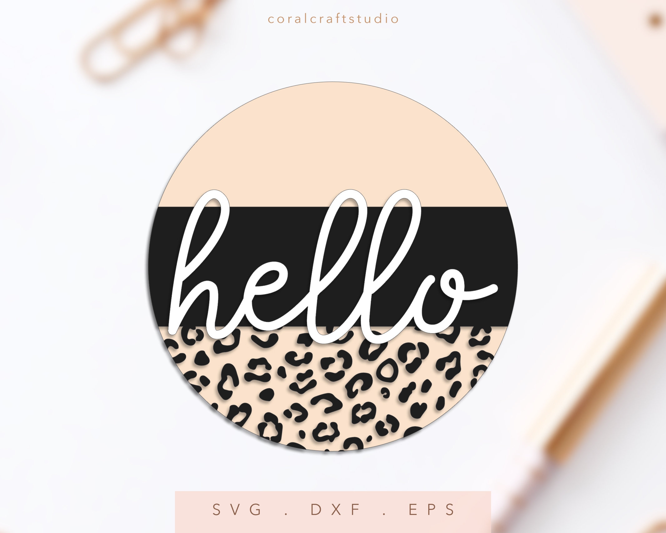 Door Hanger SVG Hello Sign Svg Hello Leopard Sign Svg - Etsy