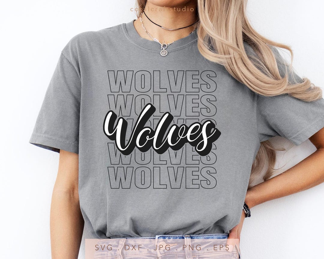 Wolves SVG PNG DXF Jpg Eps, Wolves Mascot School Cricut, Wolves Team ...