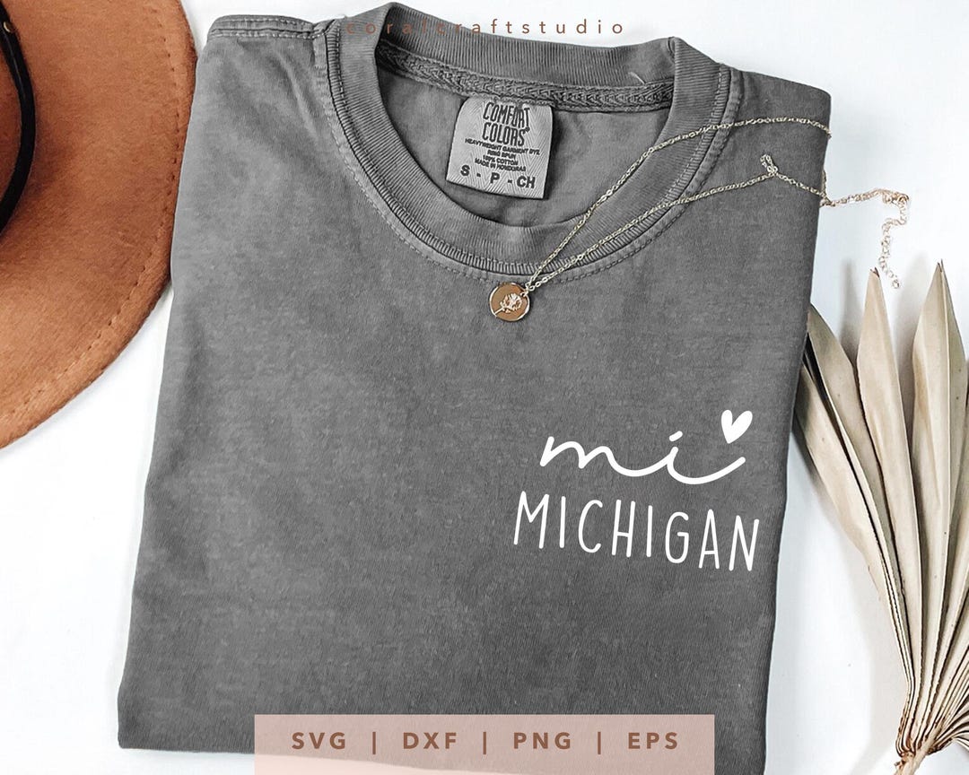 Michigan MI Svg, Png, Dxf, Eps, Love Michigan State Design Cricut ...