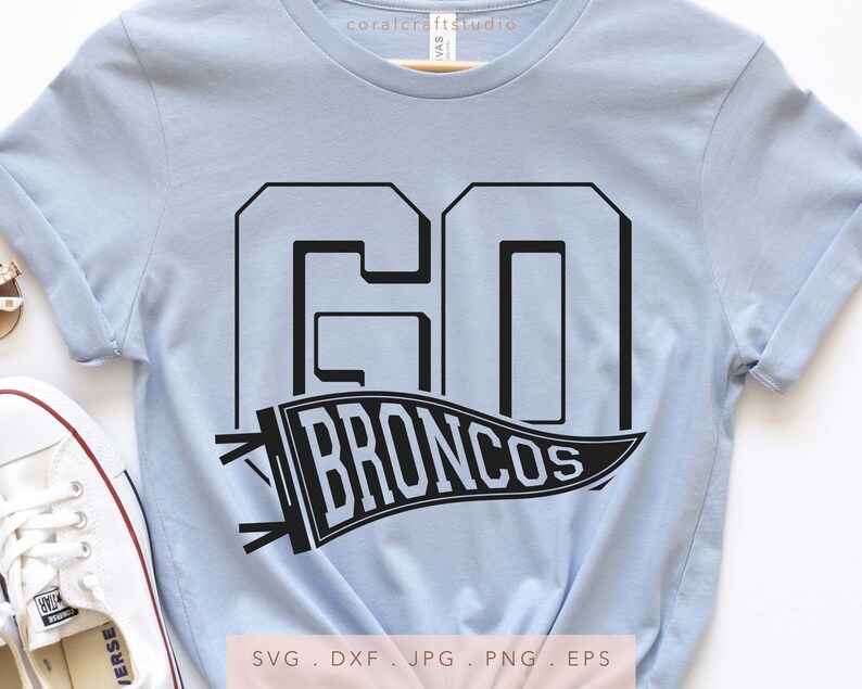 GO Broncos Pennant SVG DXF Jpg Png Eps Broncos Mascot School - Etsy