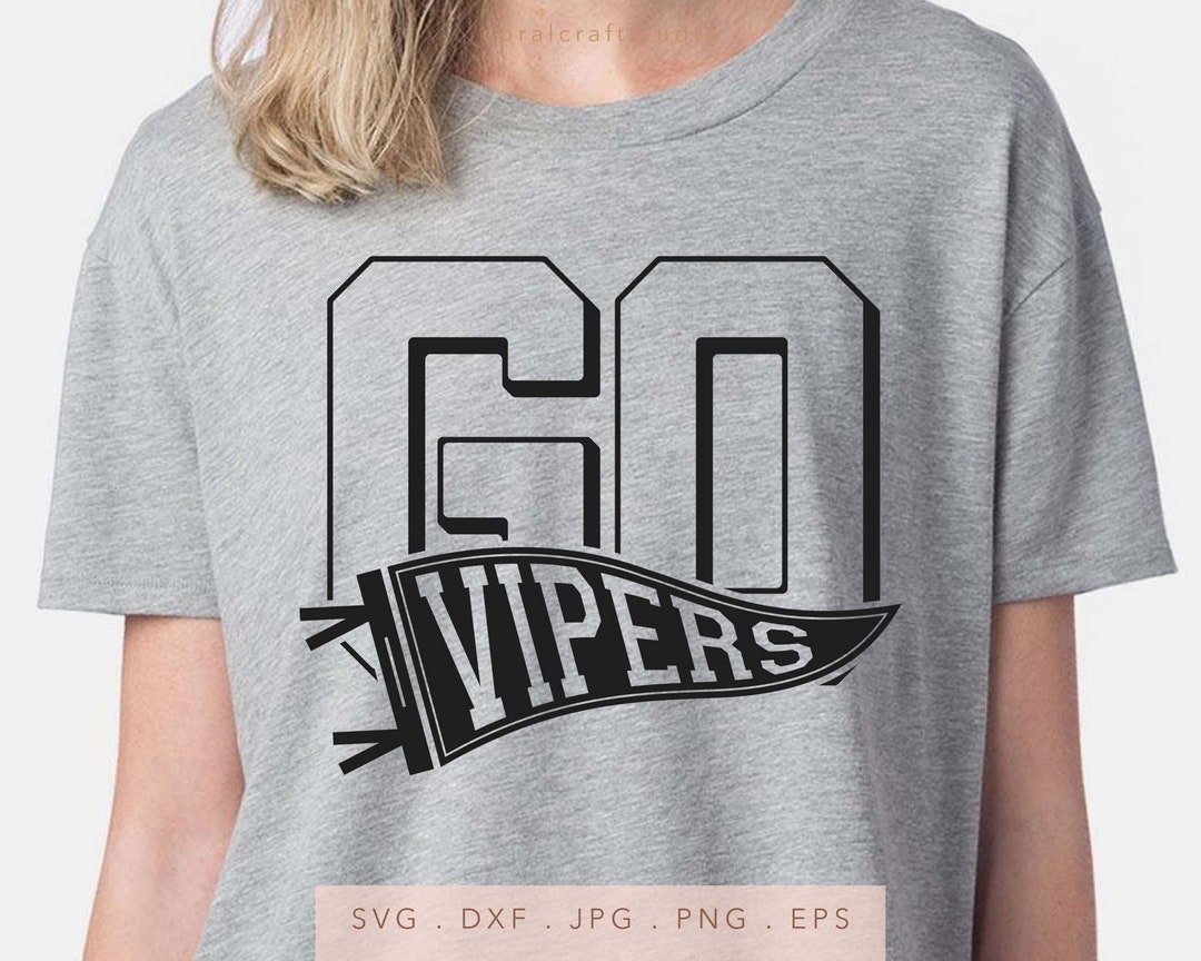 GO Vipers Pennant SVG DXF Jpg Png Eps, Vipers Mascot School Sport Svg, Vipers Team Spirit Svg ...