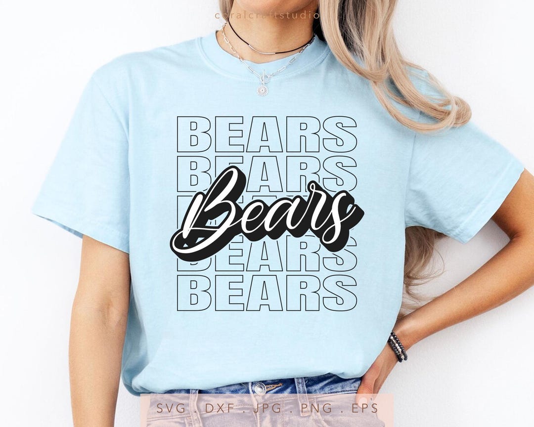 Bears SVG PNG DXF Jpg Eps, Bears Mascot School Cricut, Bears Team ...
