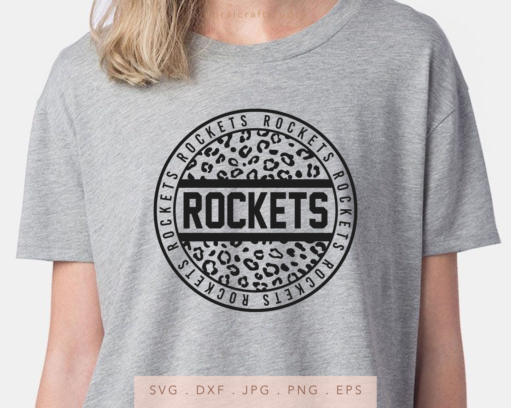 Rockets Leopard Print SVG PNG DXF Jpg Eps, Rockets School Mascot Svg ...