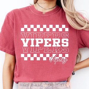 Checkered Vipers SVG, PNG, Dxf, Eps, Vipers Sport Shirt Sublimation ...