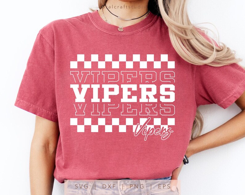 Checkered Vipers SVG, PNG, Dxf, Eps, Vipers Sport Shirt Sublimation ...
