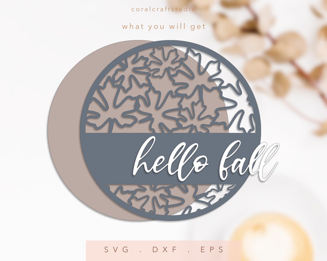 Door Hanger SVG Hello Sign Svg Hello Fall Sign Svg Autumn - Etsy