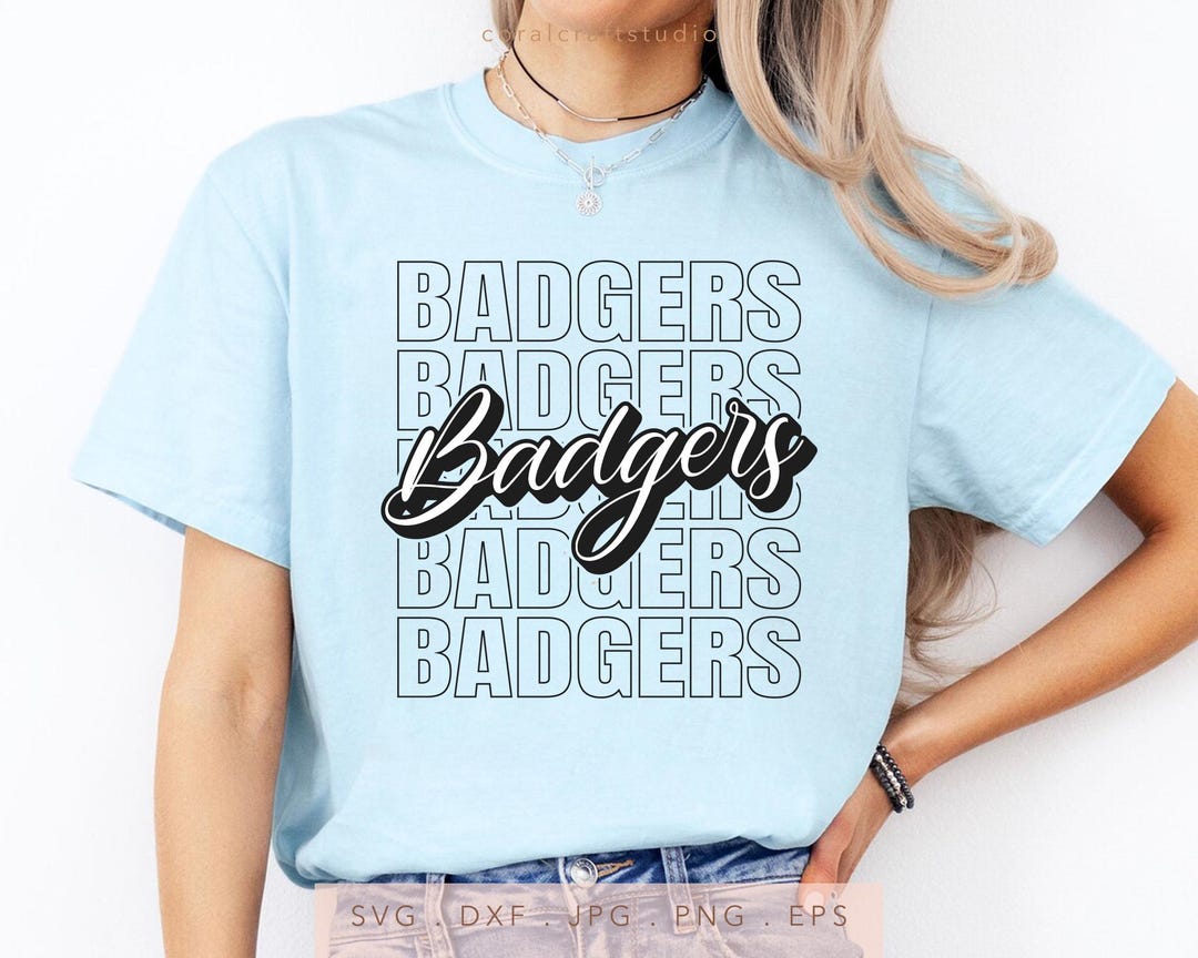 Badgers SVG PNG DXF Jpg Eps, Badgers Mascot School Cricut, Badgers Team ...