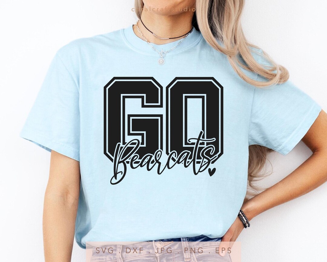 GO Bearcats SVG, PNG, Dxf, Jpg, Eps, Bearcats Silhouette Cameo ...