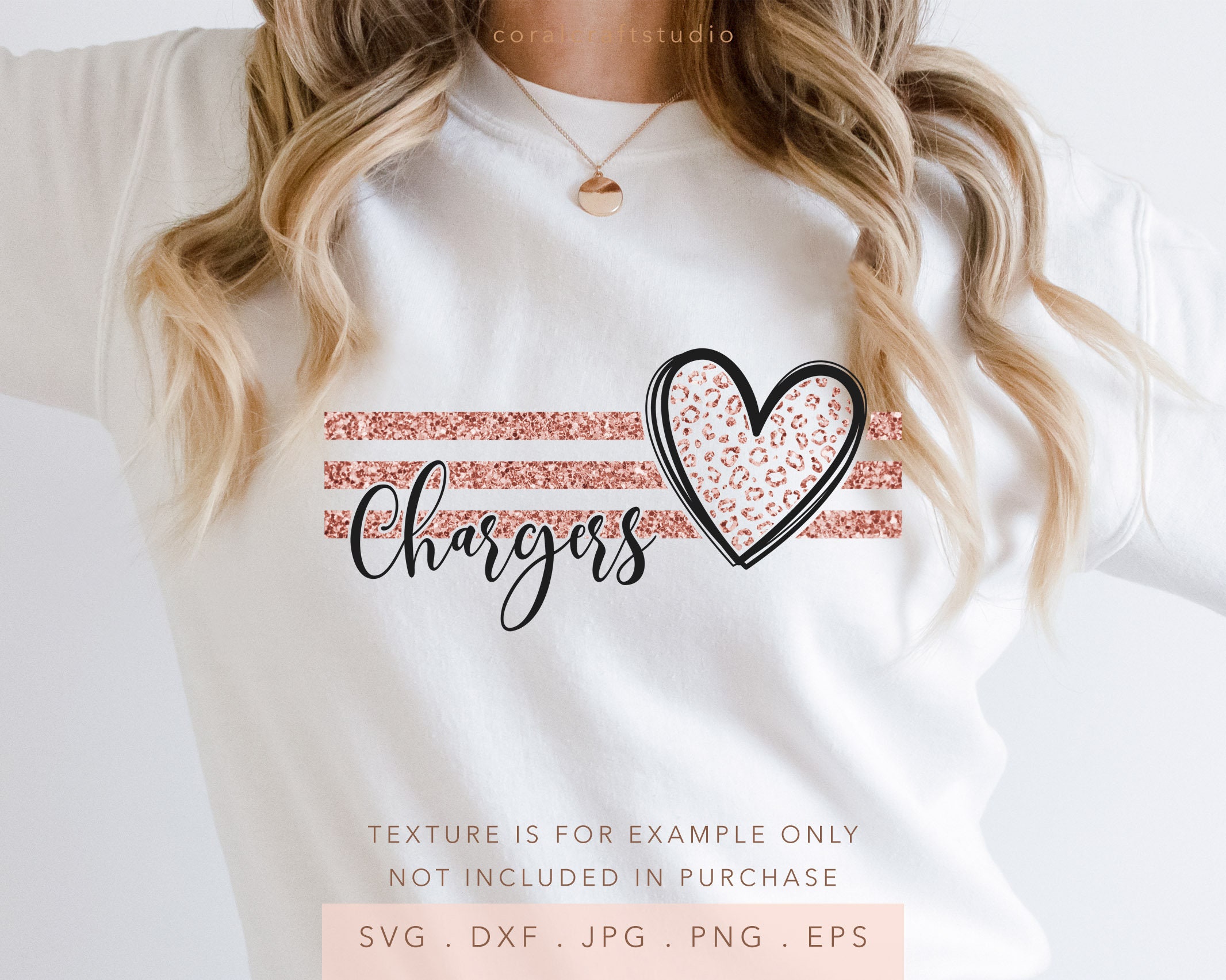 Chargers Heart Leopard SVG PNG DXF Jpg Eps, Chargers School Mascot Svg ...