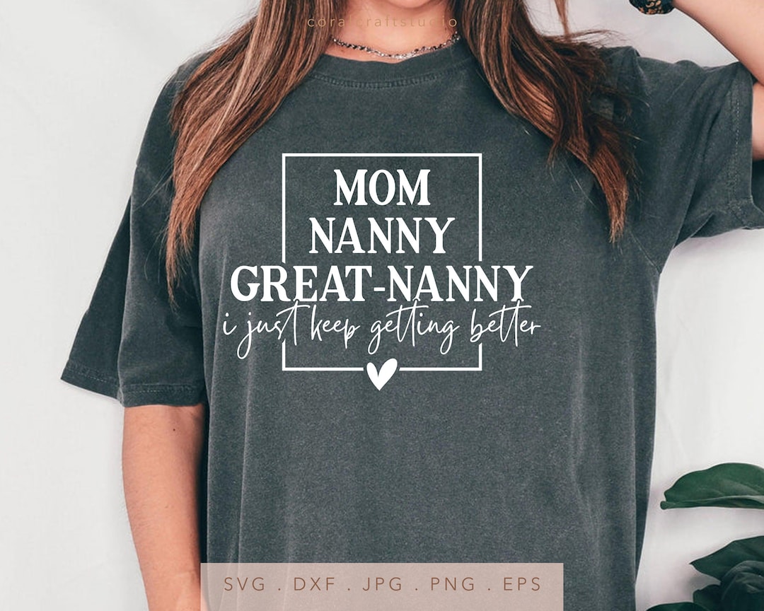 Mom Nanny Great Nanny SVG DTF PNG Jpg Eps, Sweatshirt Gift for Nanny ...