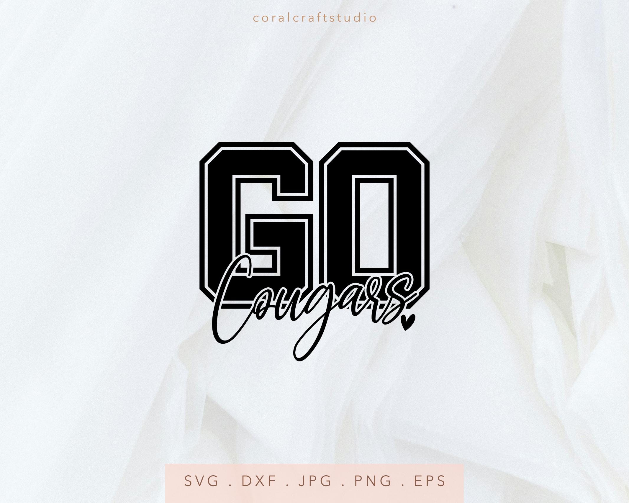 GO Cougars SVG, PNG, Dxf, Jpg, Eps, Cougars Silhouette Cameo, Cougars ...