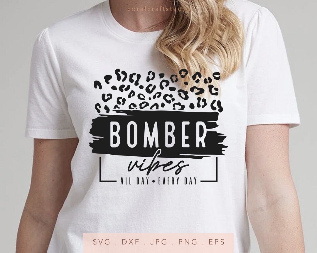 Bomber Vibes Leopard SVG PNG DXF Jpg Eps, Bombers Team Spirit Svg ...
