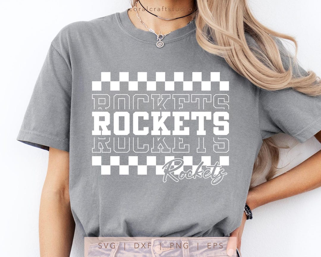 Checkered Rockets SVG, PNG, Dxf, Eps, Rockets Sport Shirt Sublimation ...